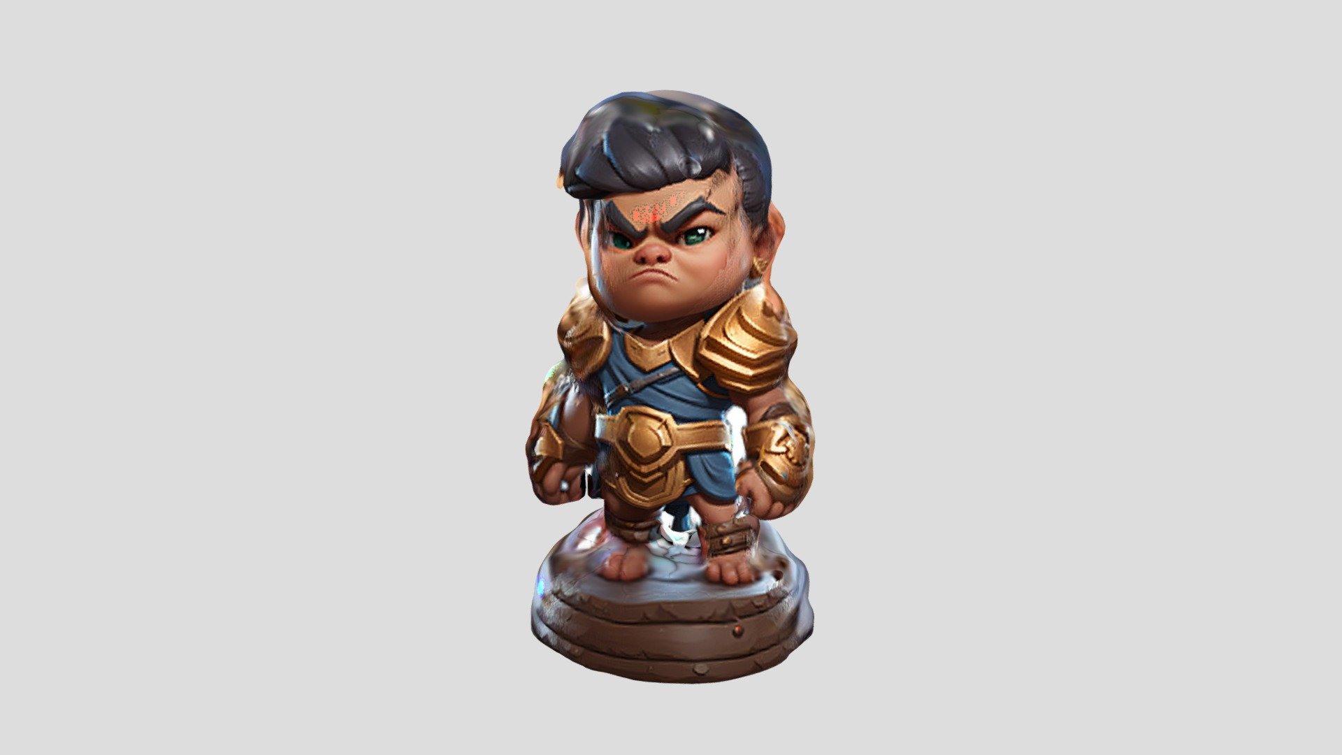 A cartoon character with a muscular body and a - Download Free 3D model ...