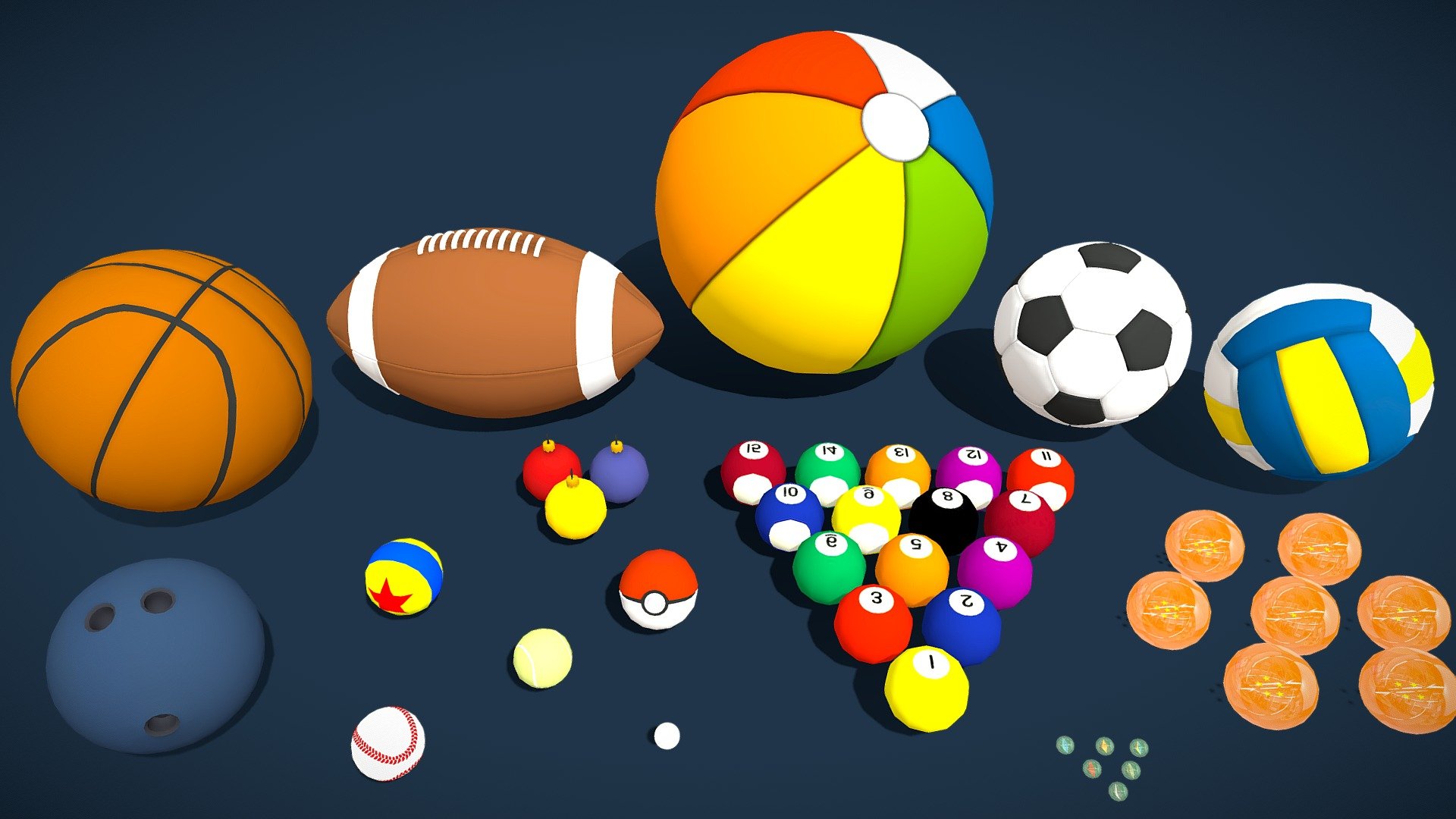 Props Pack - Ball - Buy Royalty Free 3D model by PolyOne Studio (@polyone) [aa6a802] - Sketchfab ...
