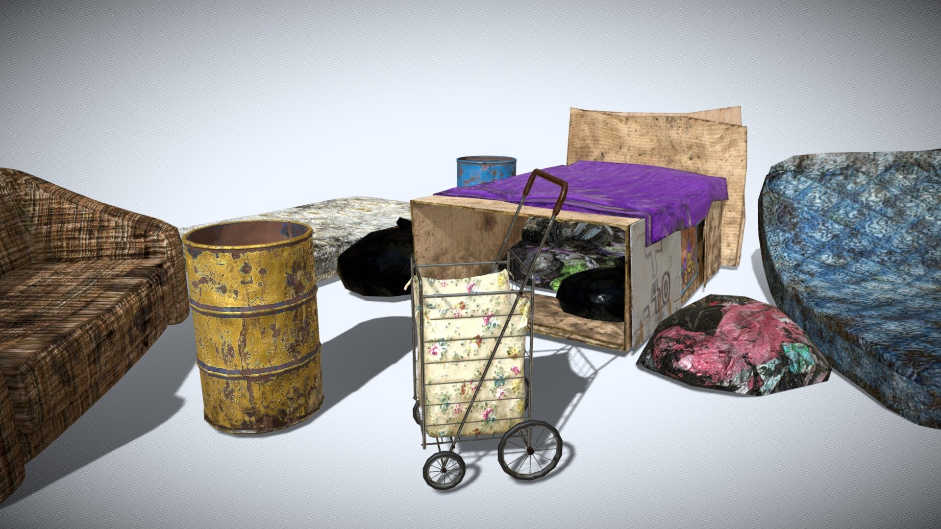 Homeless House Pack - Buy Royalty Free 3D model by Pingo (@pingotinto ...