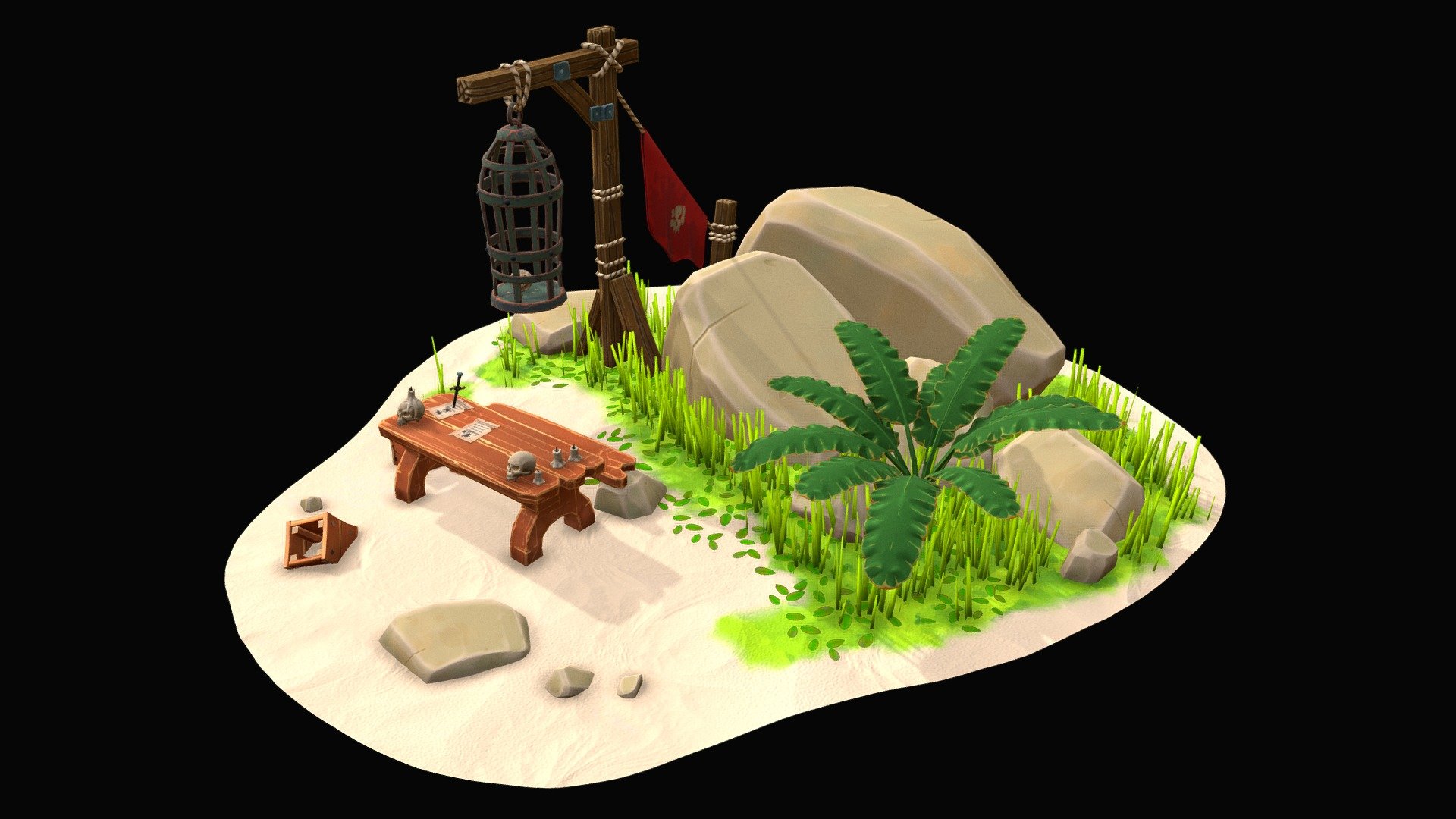 Lost Island - 3D model by SamanPolyArt [aa89736] - Sketchfab