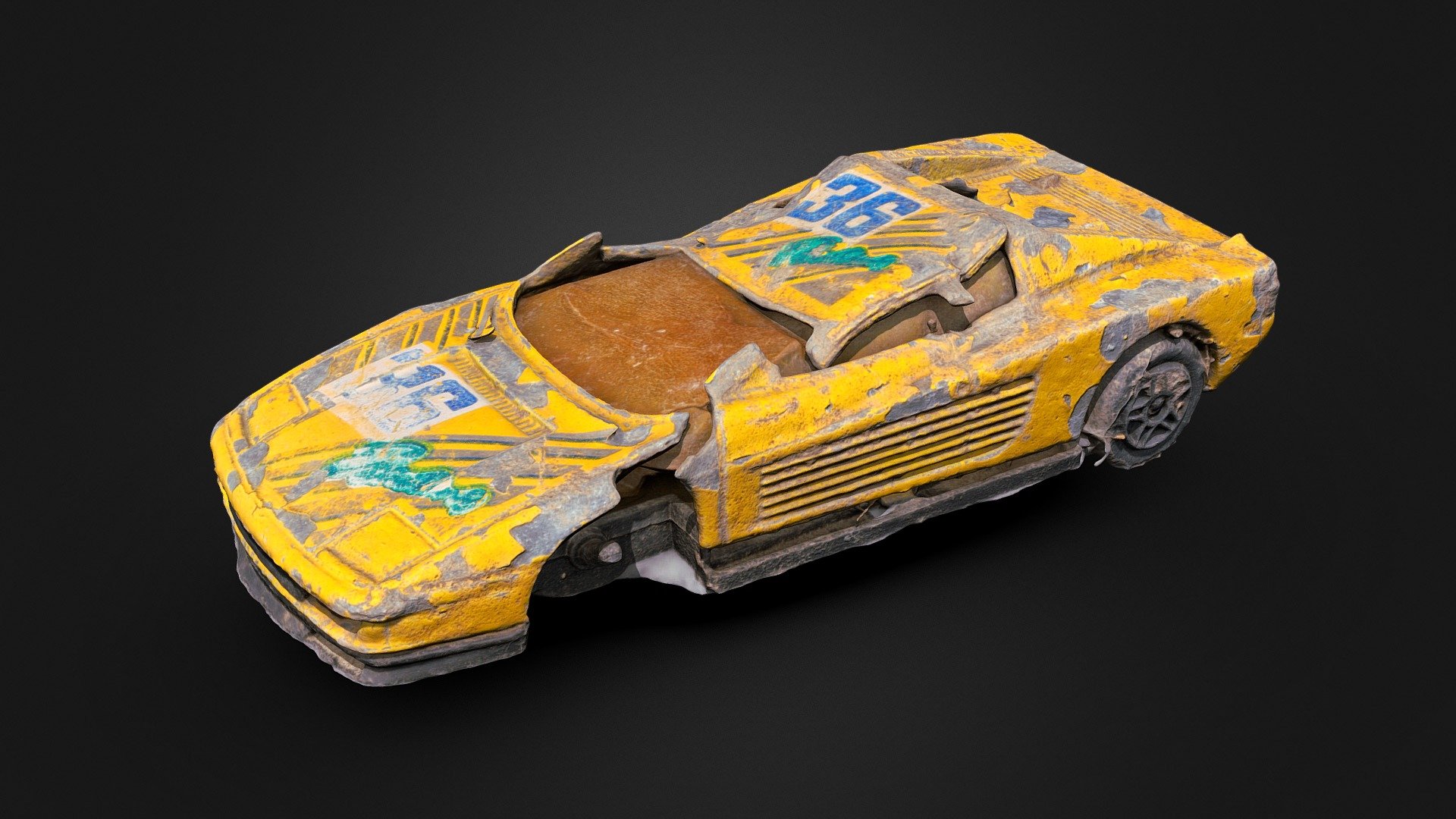 Destroyed Ferrari Testarossa Toy - Download Free 3D model by Andrea ...
