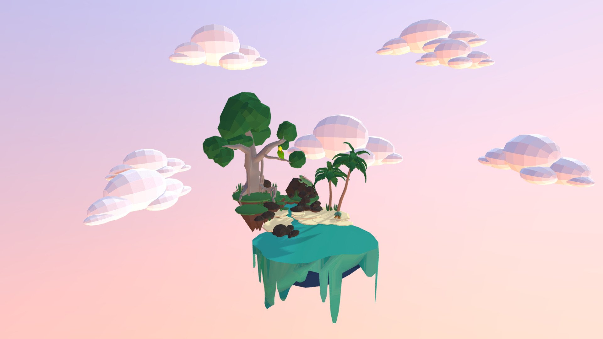 Tropical Island Model - 3D model by sofiaeichelmann [aa93a44] - Sketchfab