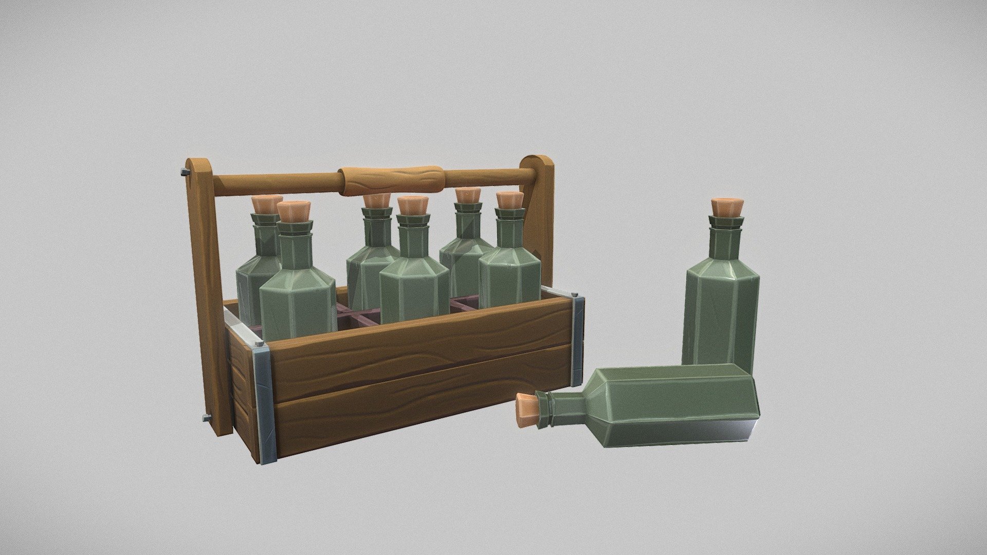 Stylized container with bottles - Download Free 3D model by Konow3D ...