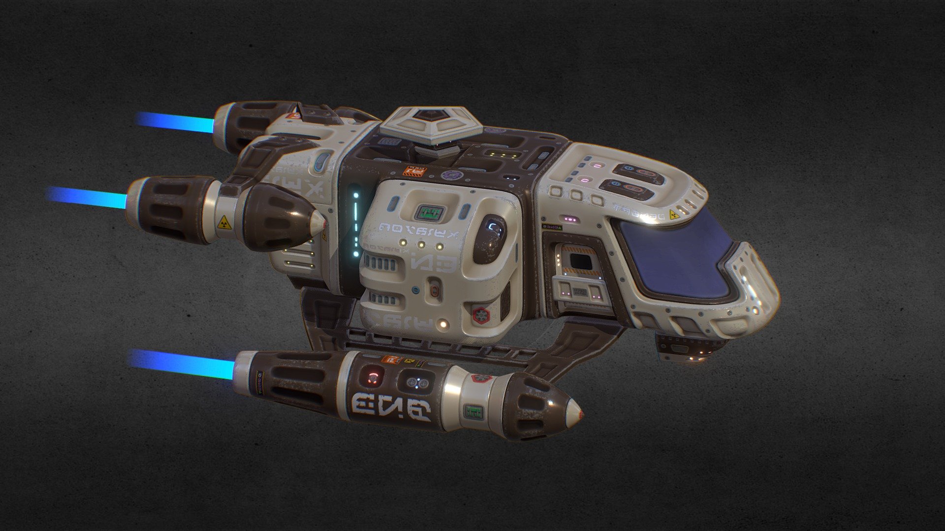 Spaceship midpoly (original concept) - Buy Royalty Free 3D model by ...