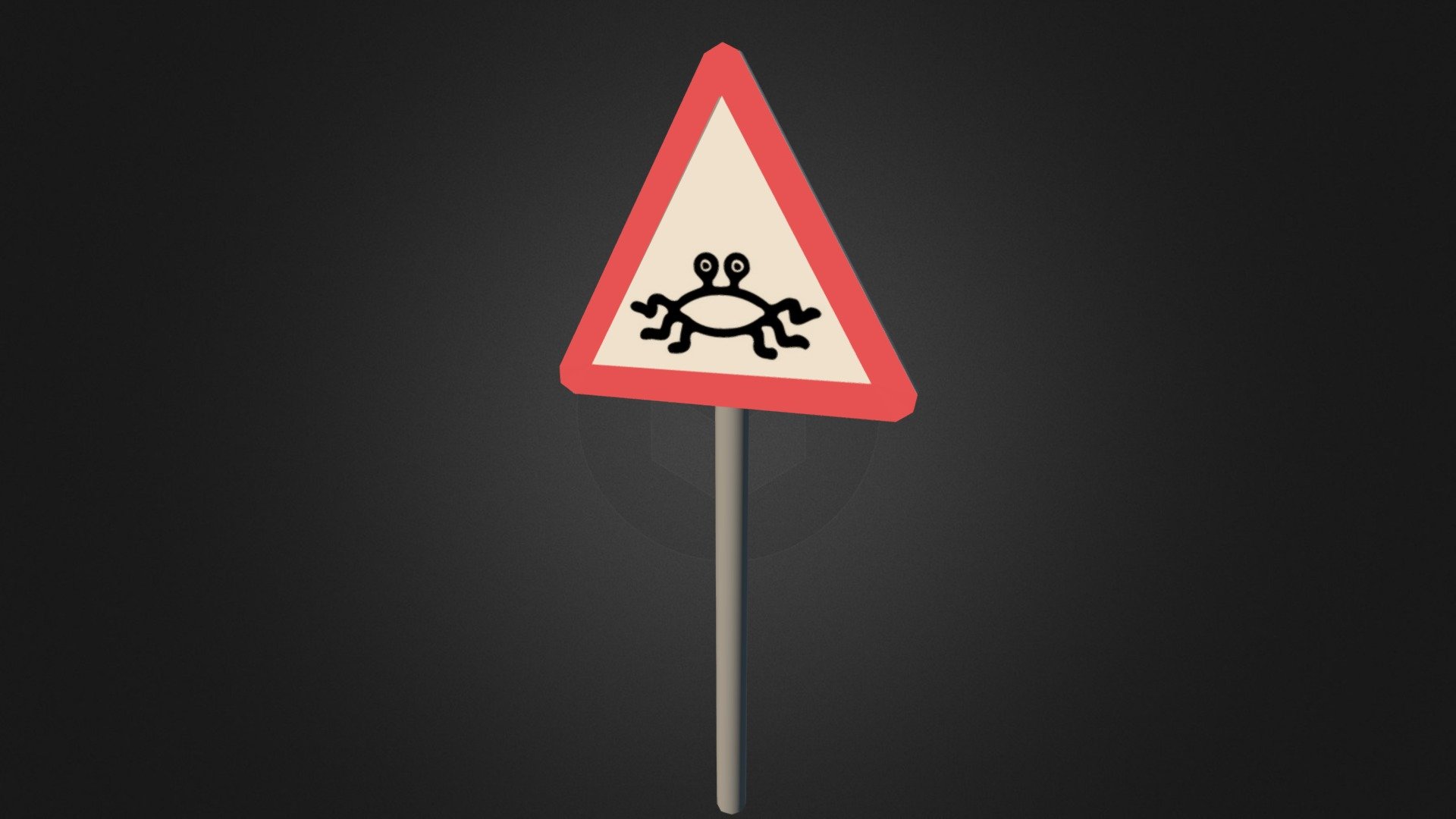 UK roadsign - Beware, monster ahead! - Download Free 3D model by ...