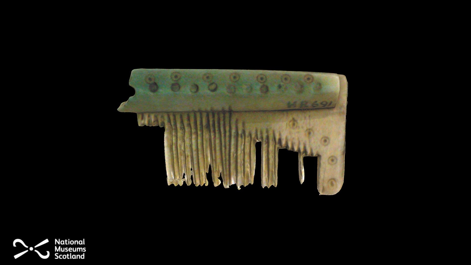 Composite bone comb, Galson, Lewis - 3D model by National Museums ...