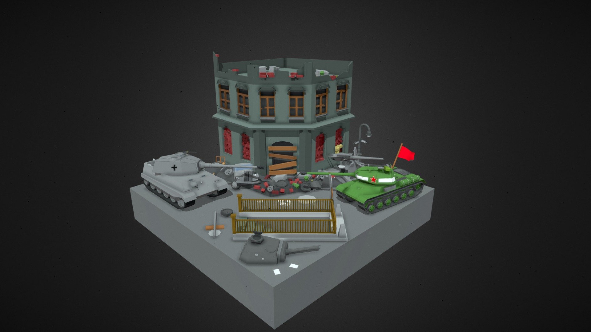 Battle of Berlin -> Tank Battle - 3D model by QWERTY1WASD [aa9ac04 ...