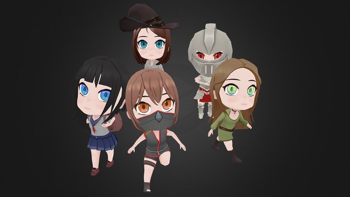 Chibi-character 3D models - Sketchfab