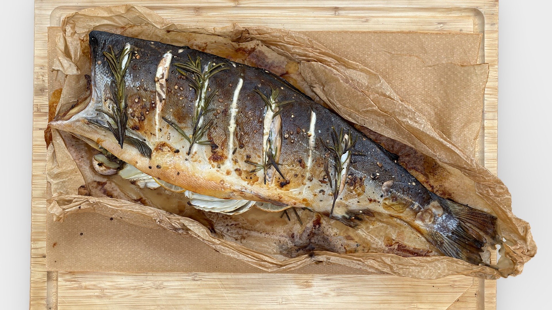 Parchment Baked Salmon - 3D model by Zoltanfood [aaa5e4c] - Sketchfab