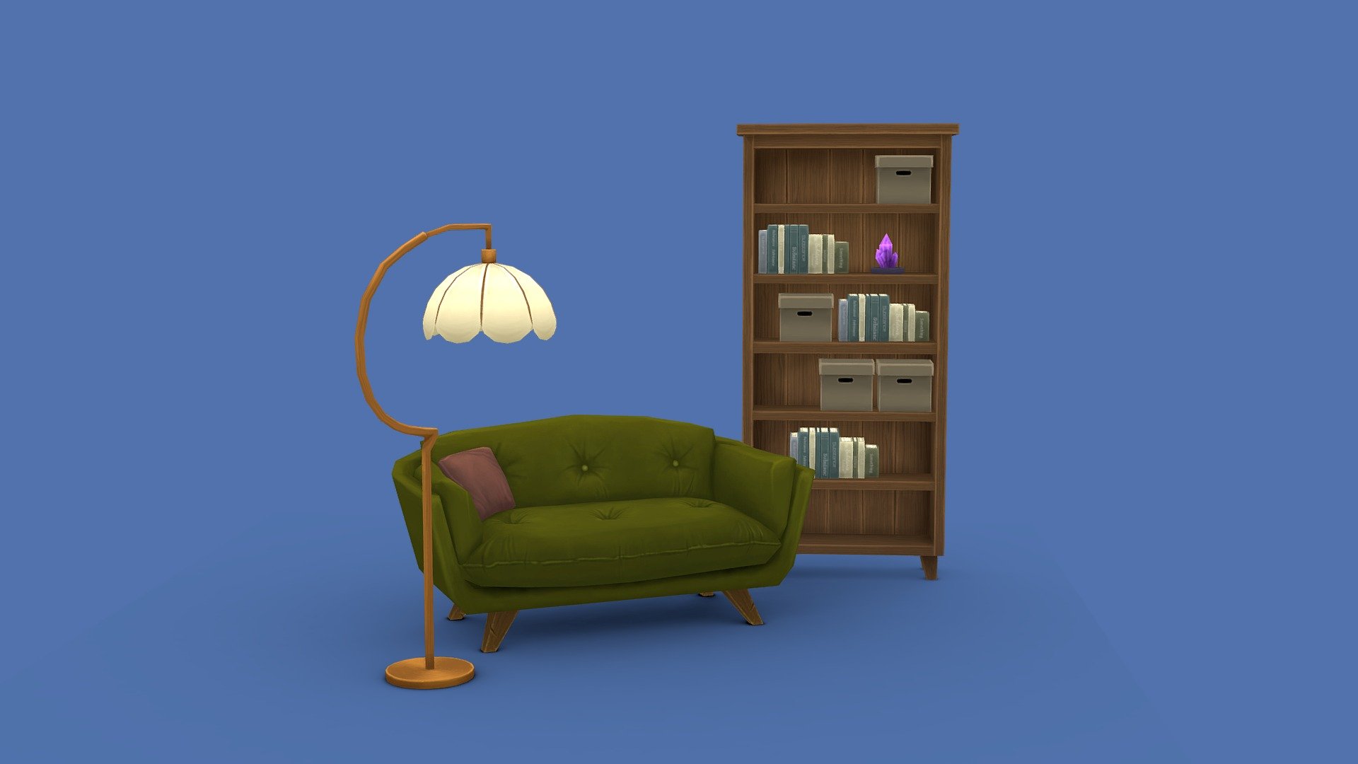 Stylized sofa - 3D model by spooky.pocky.art [aab201e] - Sketchfab