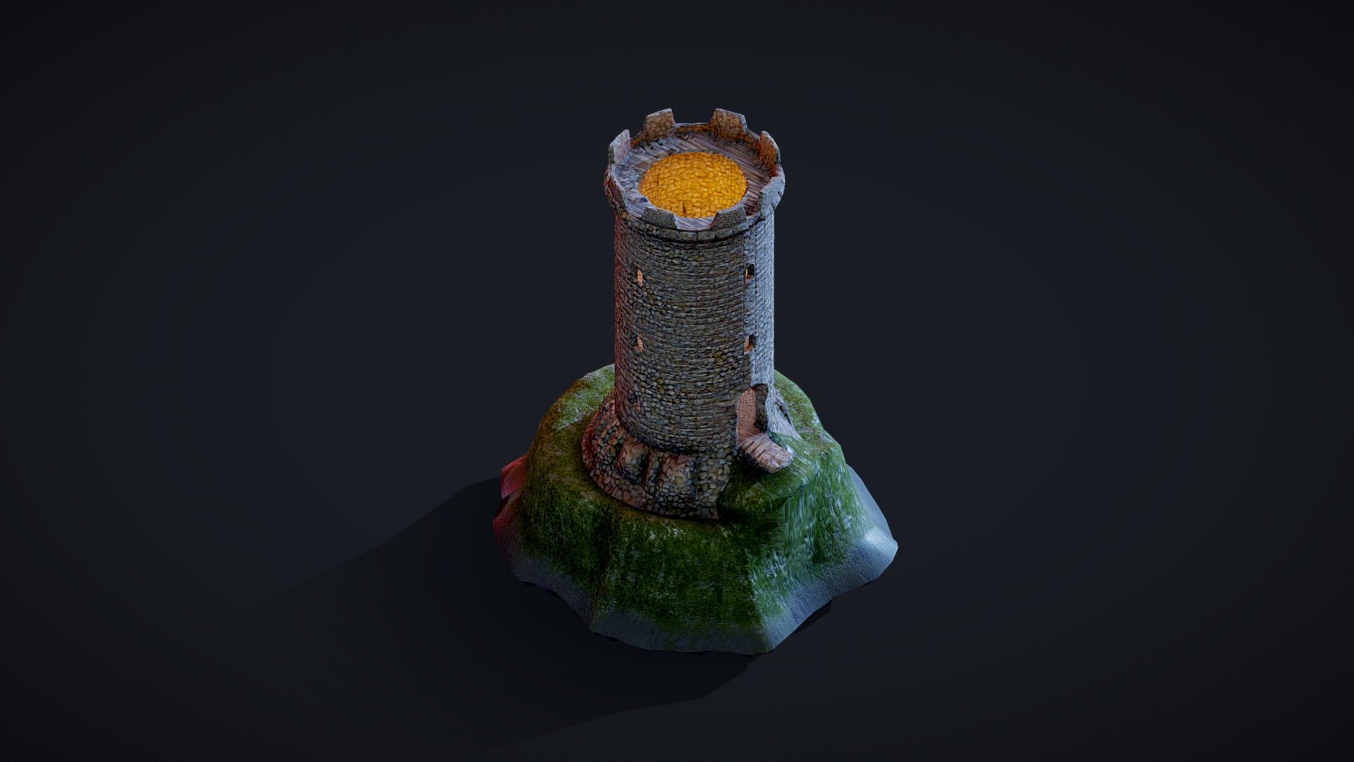 Medieval round tower (isometric sketch) - Download Free 3D model by ...