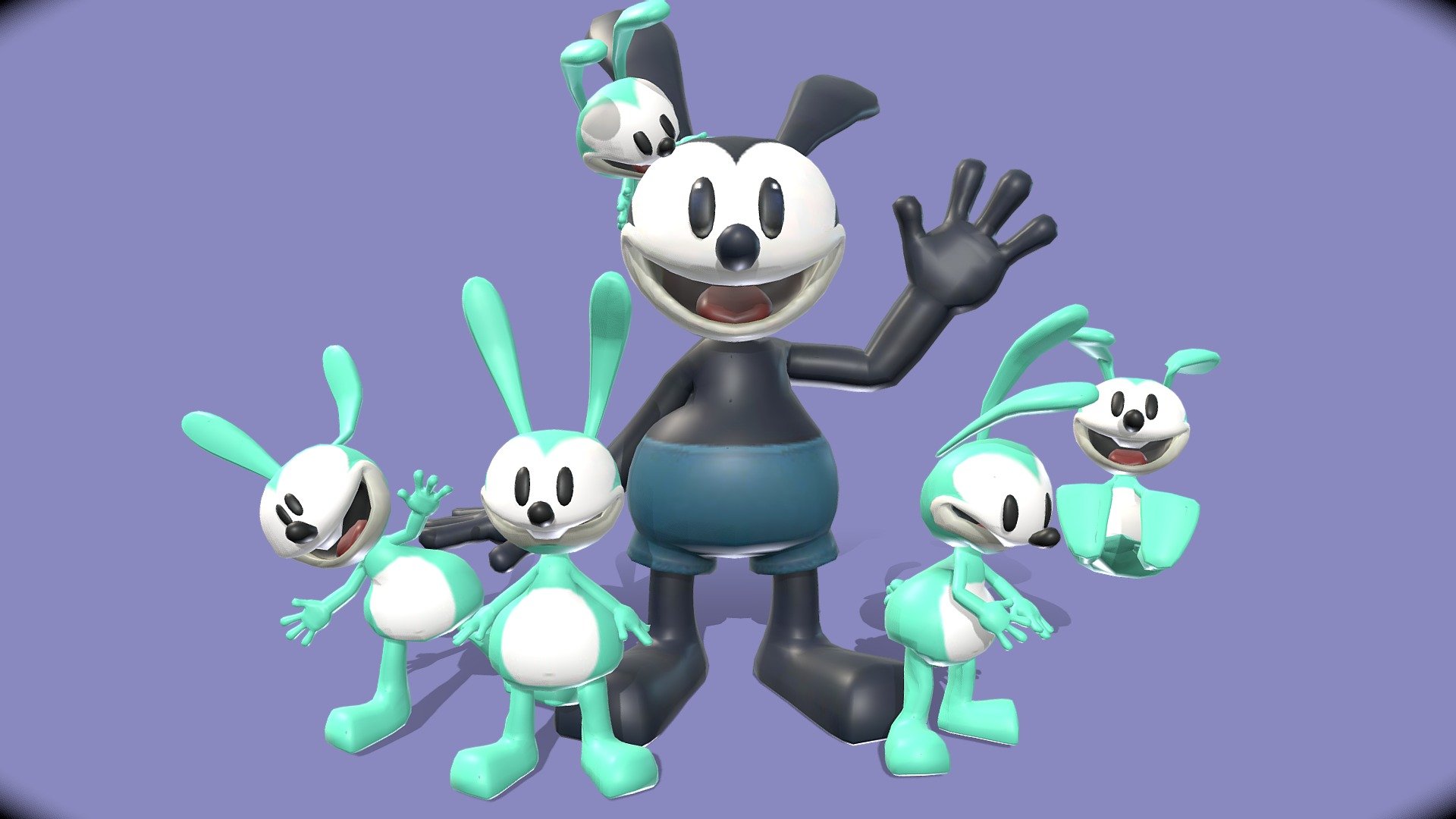 Oswald & The Bunnies - Download Free 3D model by Aron Studios ...