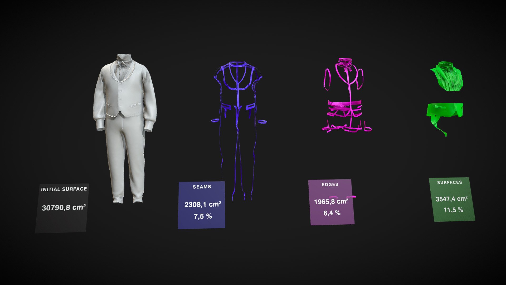 Digital twin of costume #4 – Segmented surface - Download Free 3D model ...