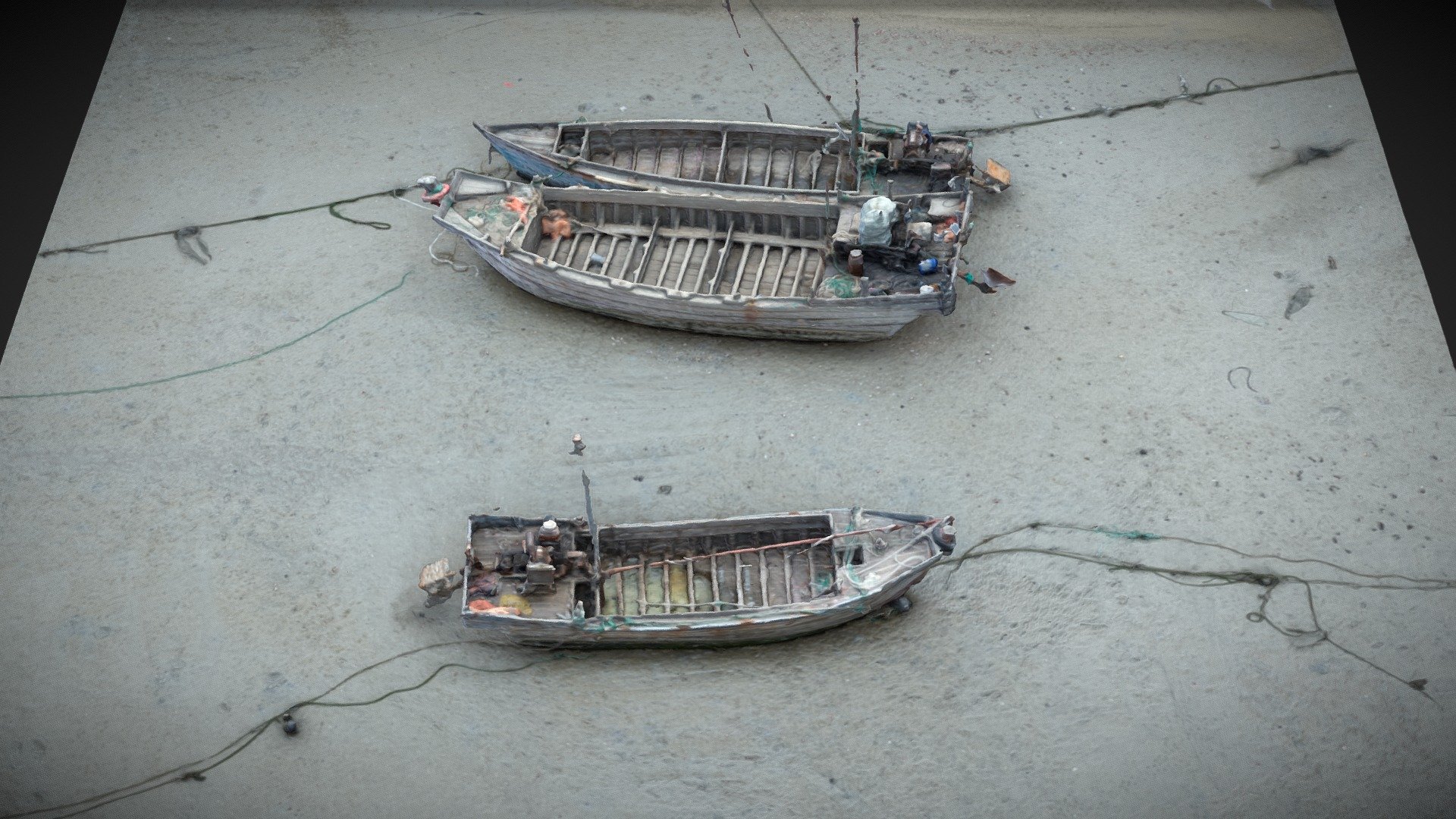 Stranded fishing bost, Woodden boat, Coast - Download Free 3D model by ...