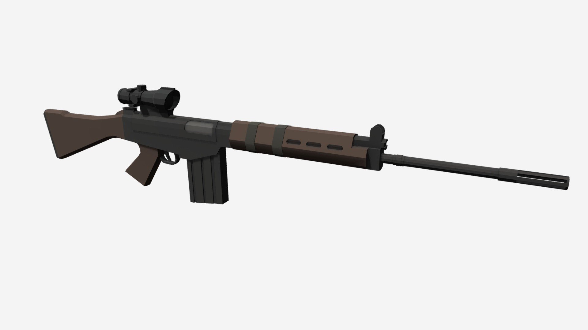 Low Poly FN FAL - 3D model by samanthacford [aaba7bb] - Sketchfab