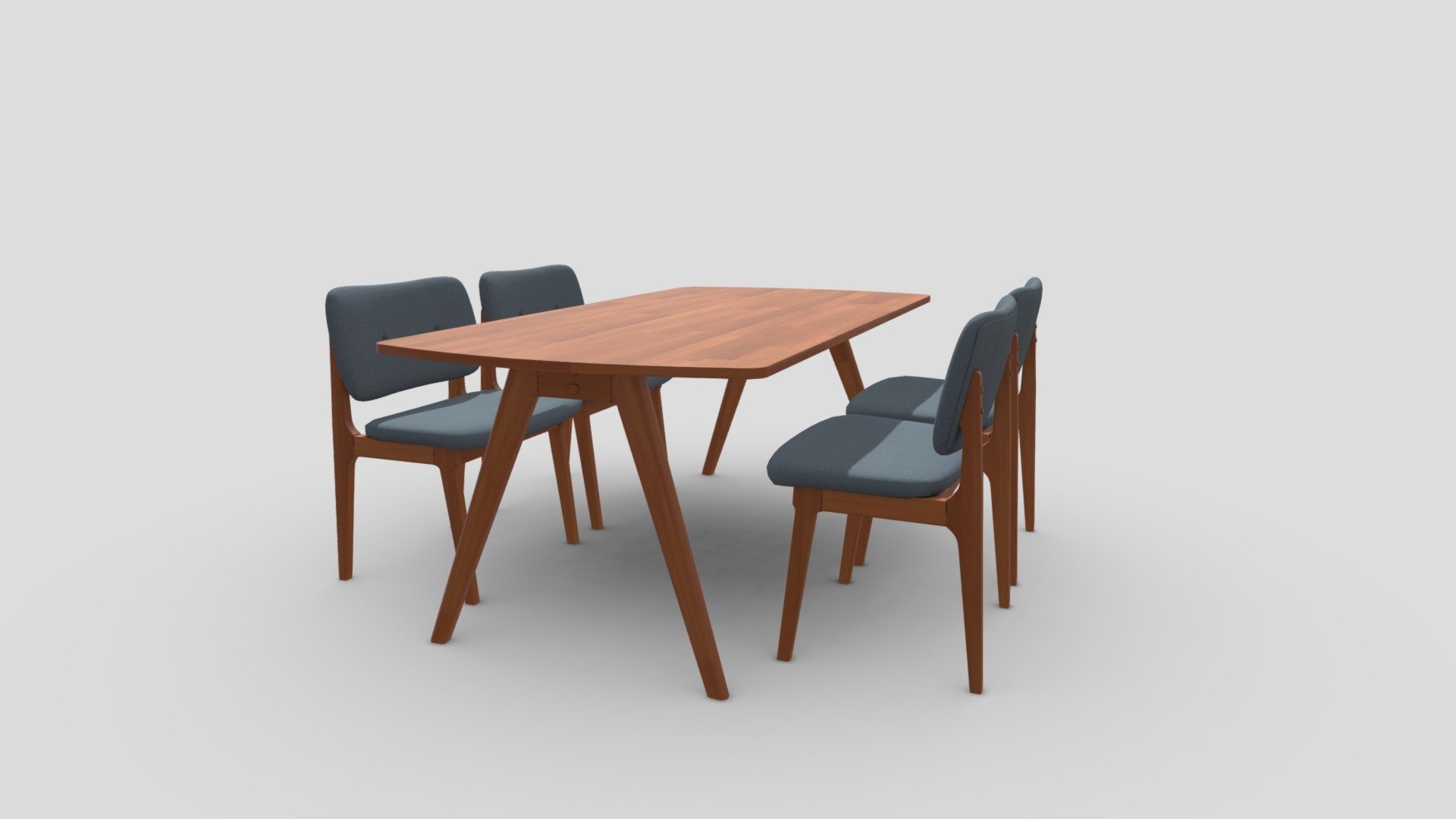 Wood Dining Table Set - Buy Royalty Free 3D model by interior model ...