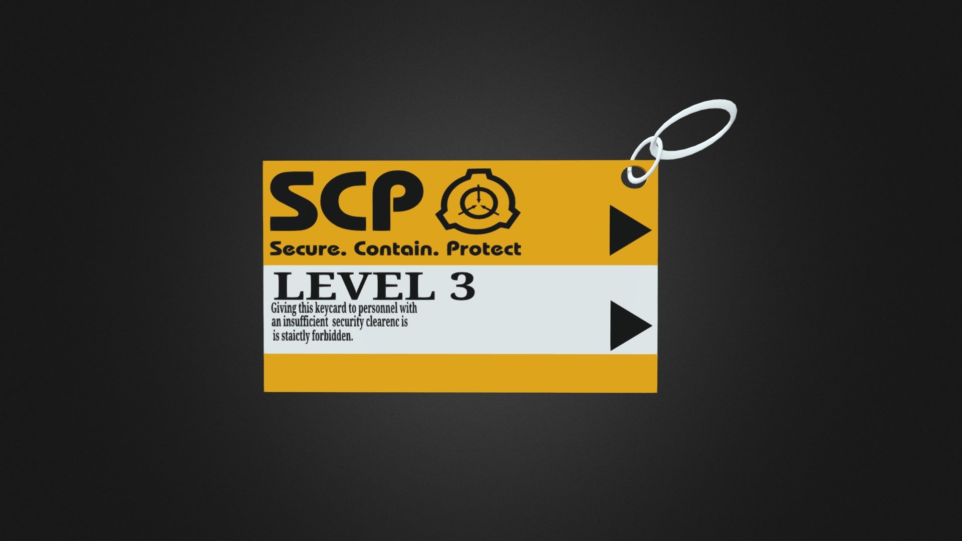 SCP Keycard Level 3 pendant - Download Free 3D model by Toustik [aacb981] - Sketchfab