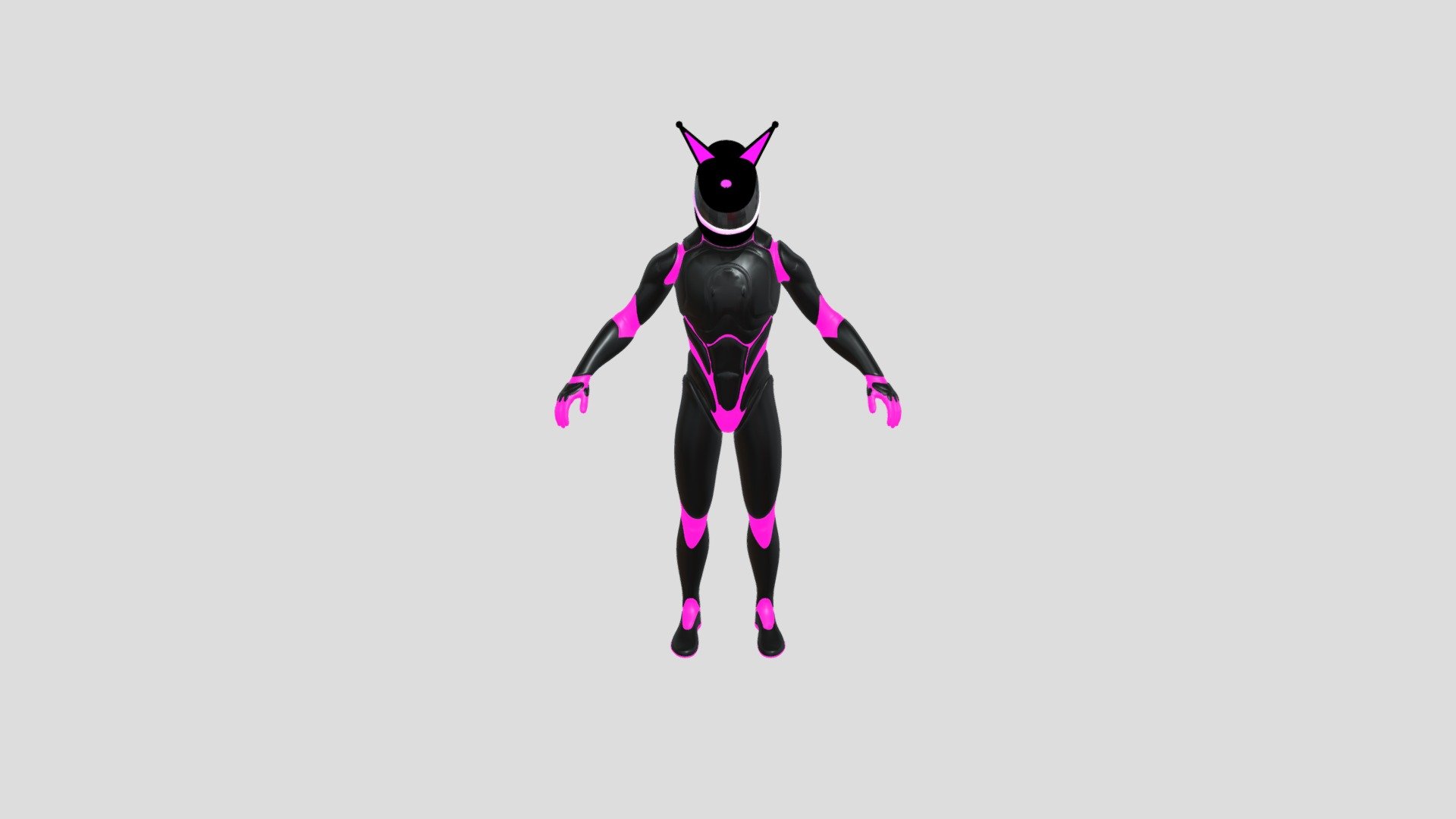 Kuromi Biker Helmet On CHAD - 3D model by Mjorvik [aadf482] - Sketchfab