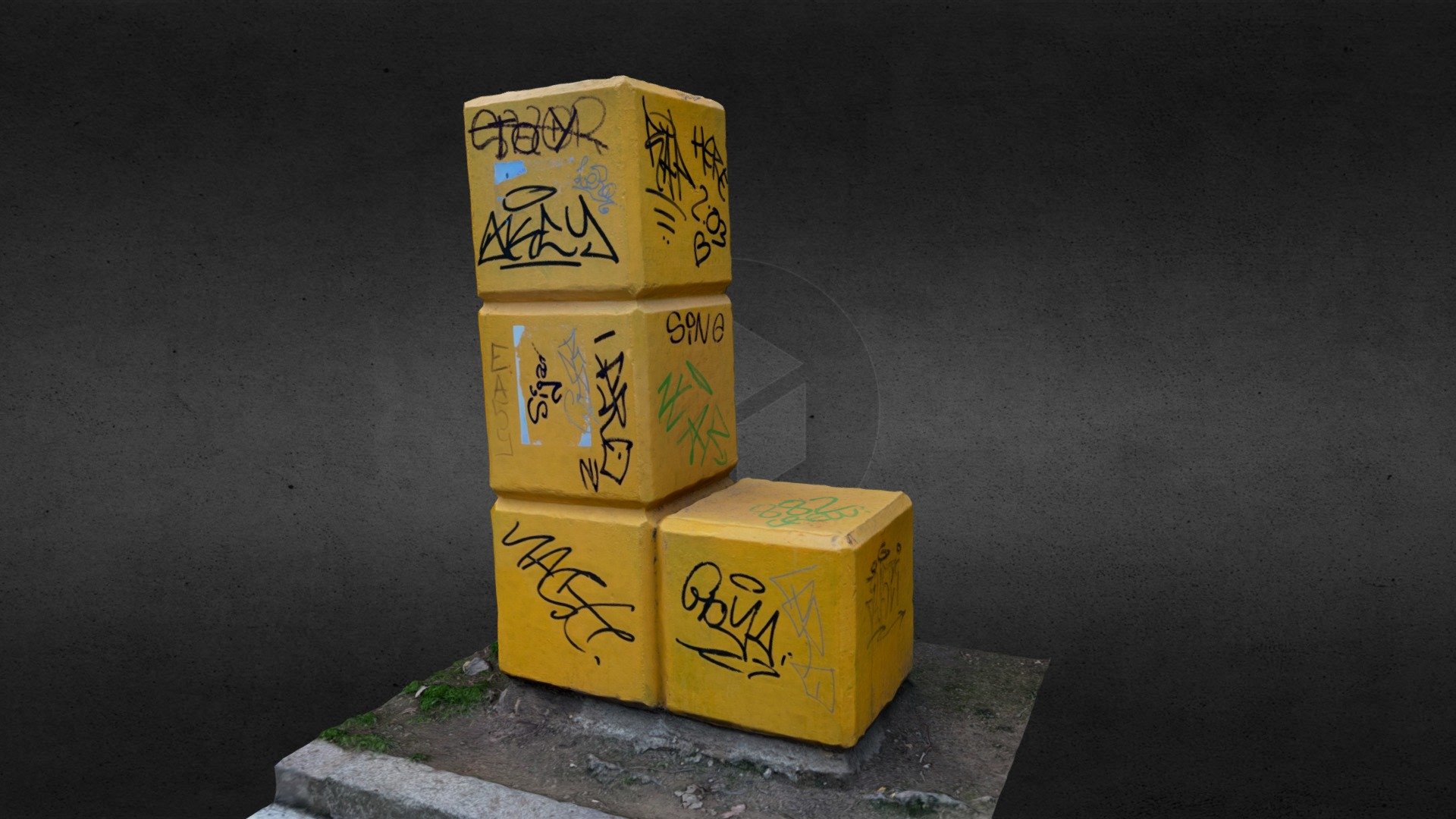 Yellow Concrete Tetris L Figure - Buy Royalty Free 3D model by ...