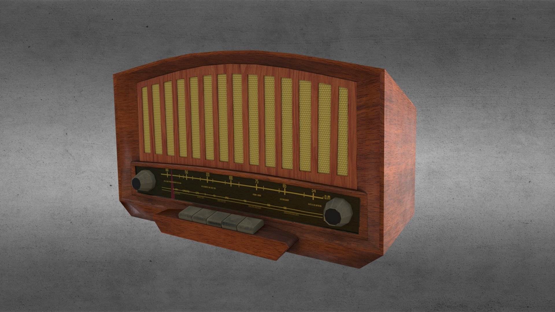 70s Wooden Radio - Download Free 3D model by 3DKoraX [aae9a8a] - Sketchfab