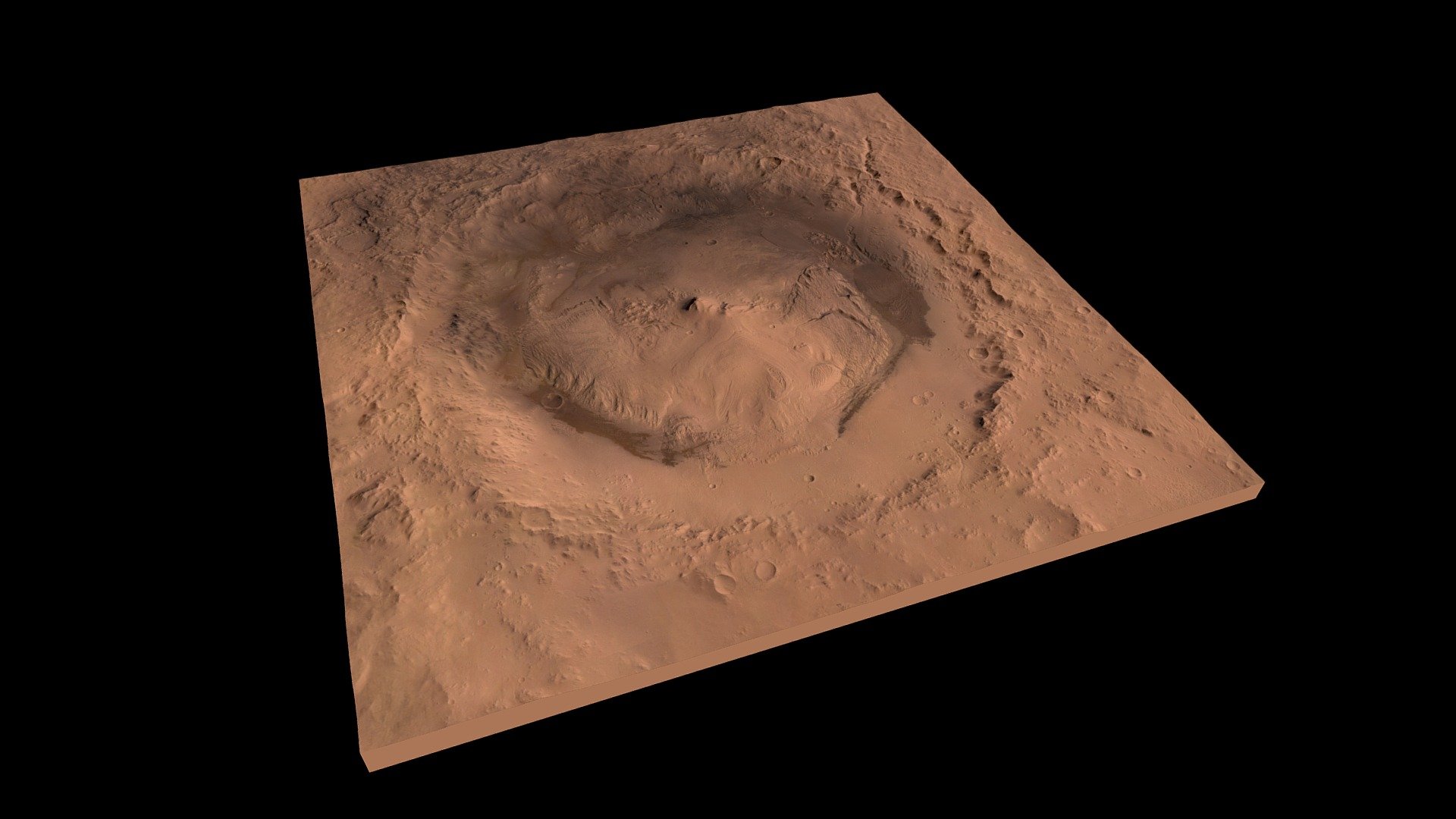 Gale Crater on Mars - Printable version - Download Free 3D model by LPG ...