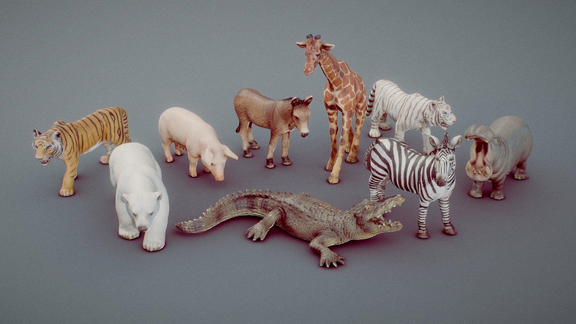 9 Plastic Animals - Buy Royalty Free 3D model by Polygonal Miniatures ...