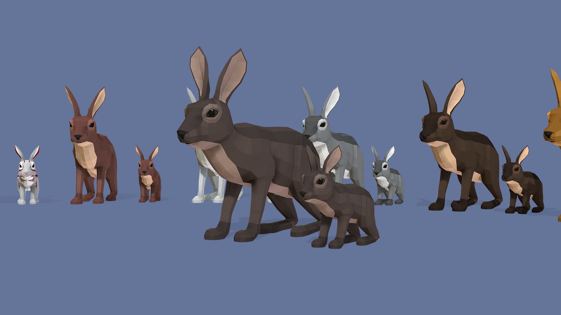 Low Poly Hares pack - Buy Royalty Free 3D model by RedDeer (@billl90 ...