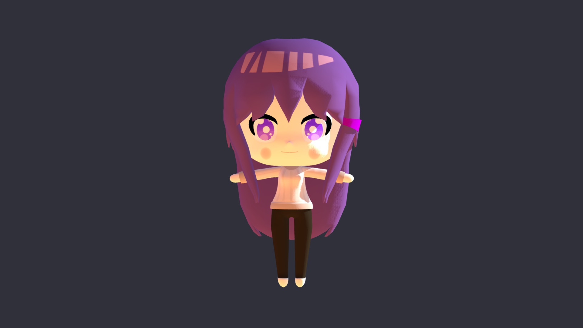 Yuri Casual Chibi from Doki Doki Literature Club - 3D model by Miaru3d ...