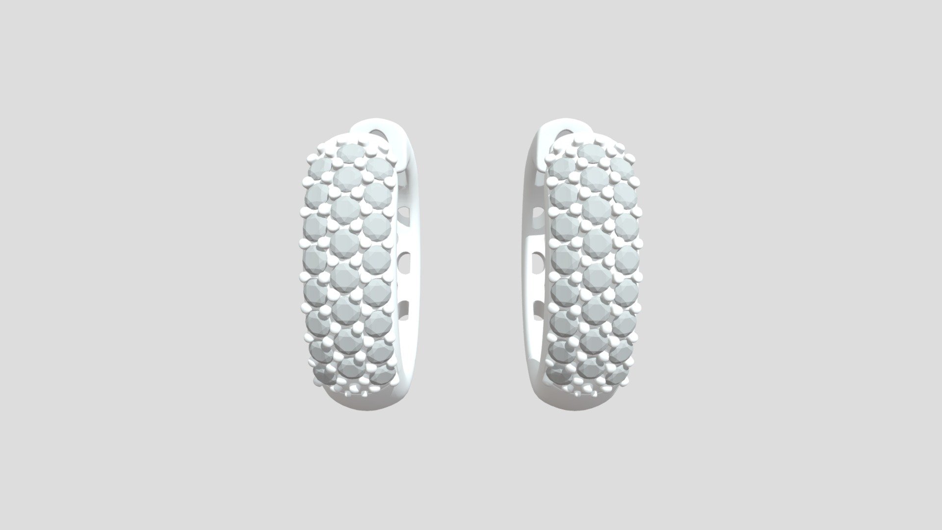 Huggie Earrings With Carat Of Diamonds - Download Free 3D model by TaTa ...