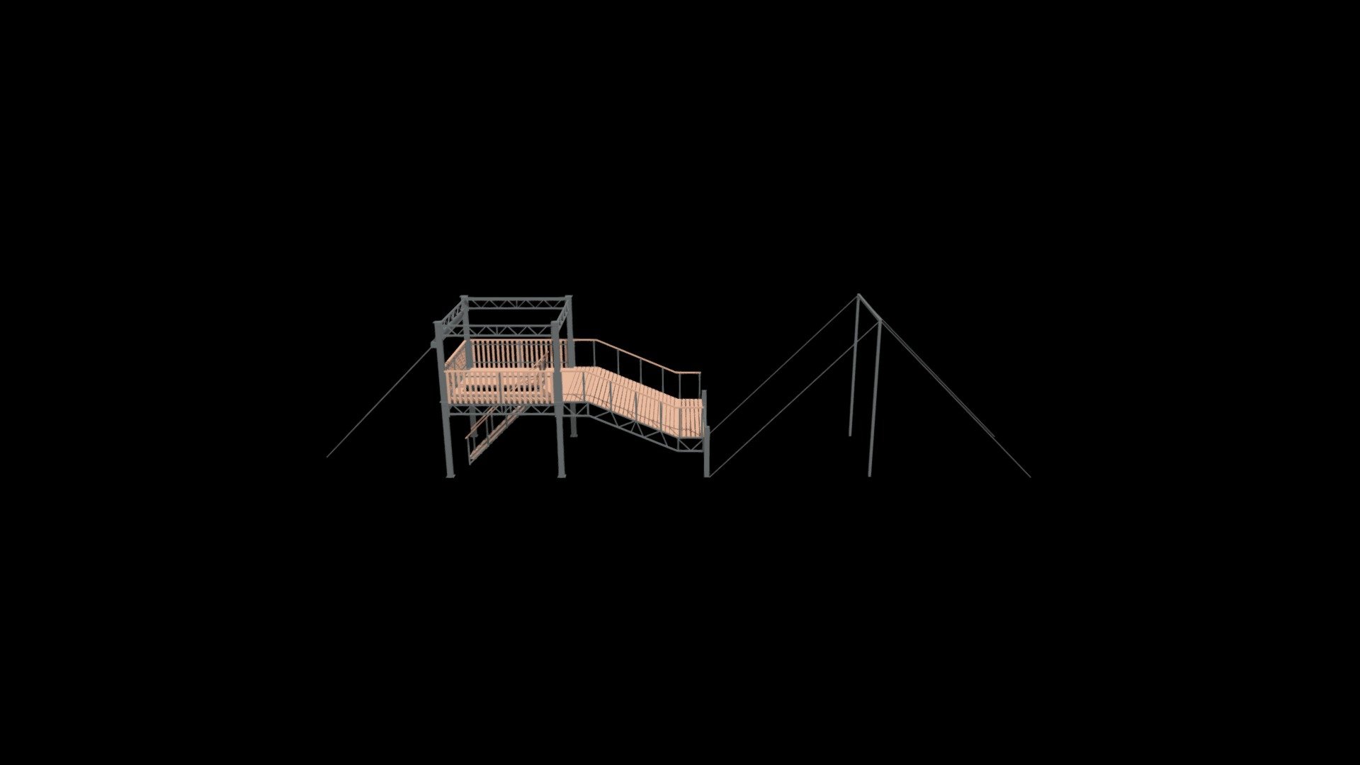 ZipLine Finish tower - 3D model by rope.park.ru [ab00243] - Sketchfab