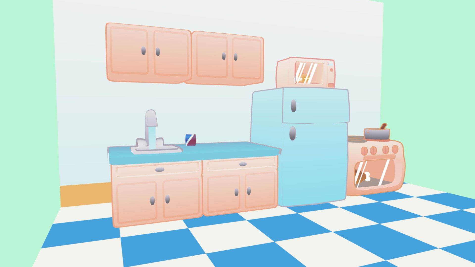 Little old kitchen - 3D model by Bine_Birk (@Zuum) [ab008a2] - Sketchfab