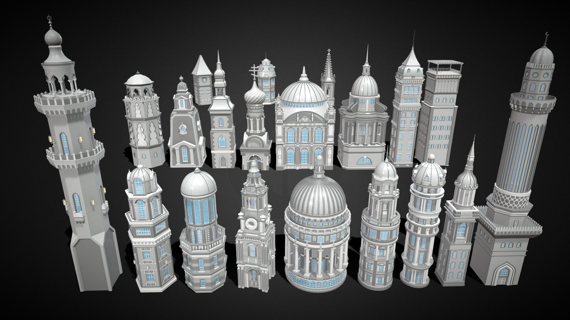 Building Towers Collection 2 - 20 pieces - 3D model by 3d.armzep ...