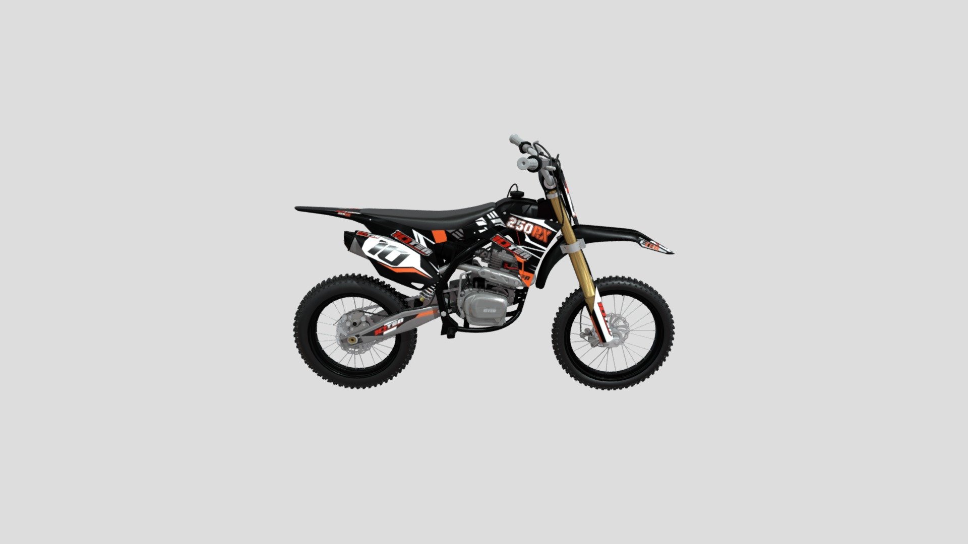 10Ten 250RX 21-18 250cc Dirt Bike - Buy Royalty Free 3D model by ...