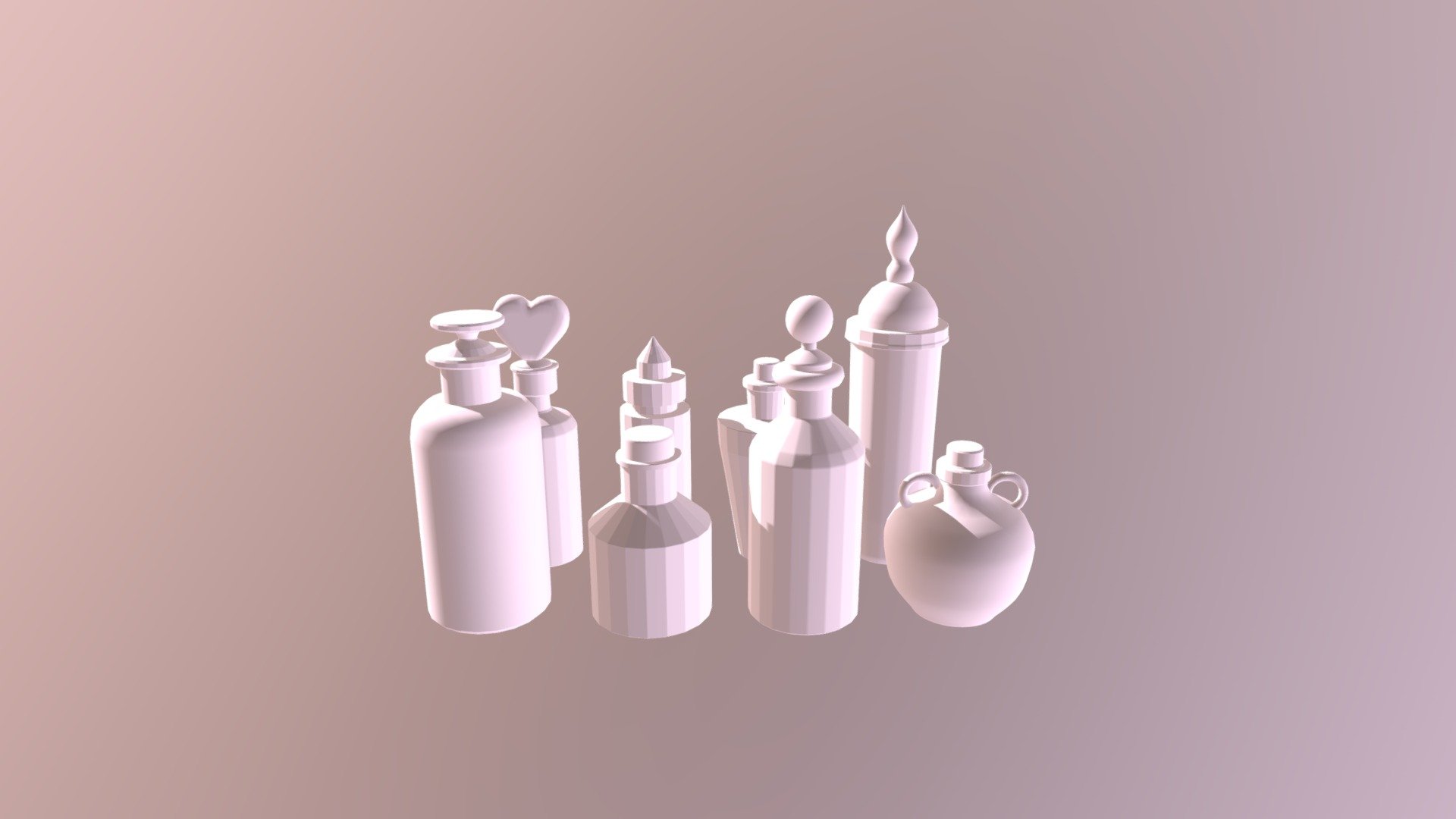 8 Perfume Bottles - 3D model by clemloke [ab0c48e] - Sketchfab