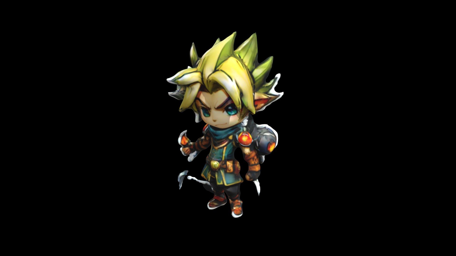 An Anime Style Card Showing a Fighter with Sword - Download Free 3D ...