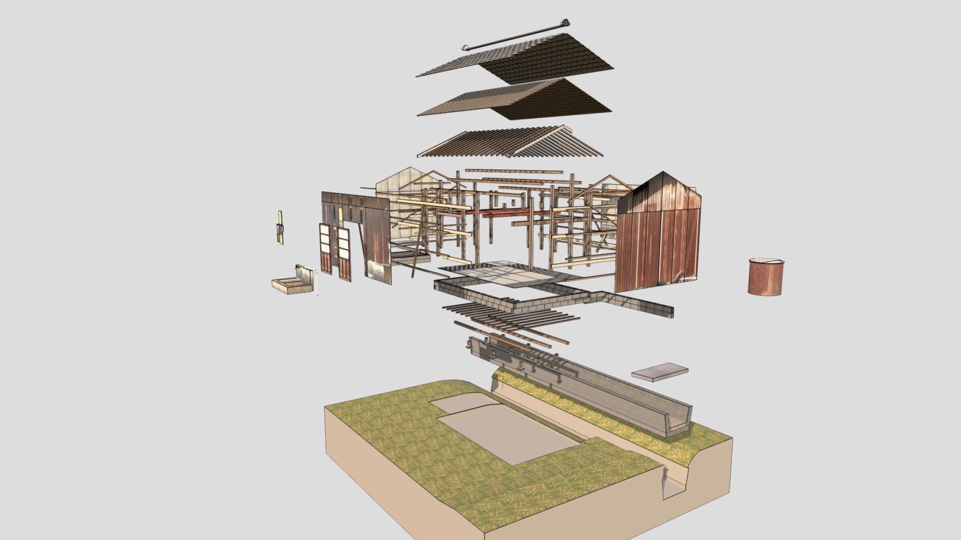 Shed_Details_Exploded - 3D model by Glinskaya Maria (@glinskayamaria ...