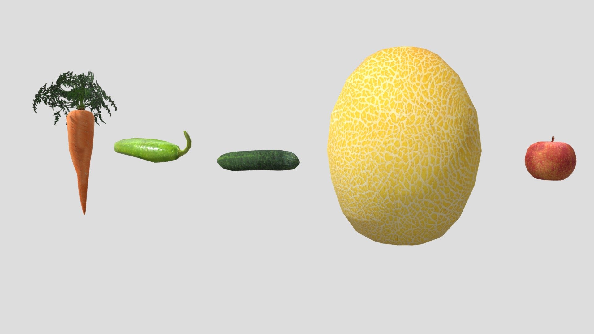 LowPoly Pack of Fruits & Vegetables Game Assets - 3D model by ...