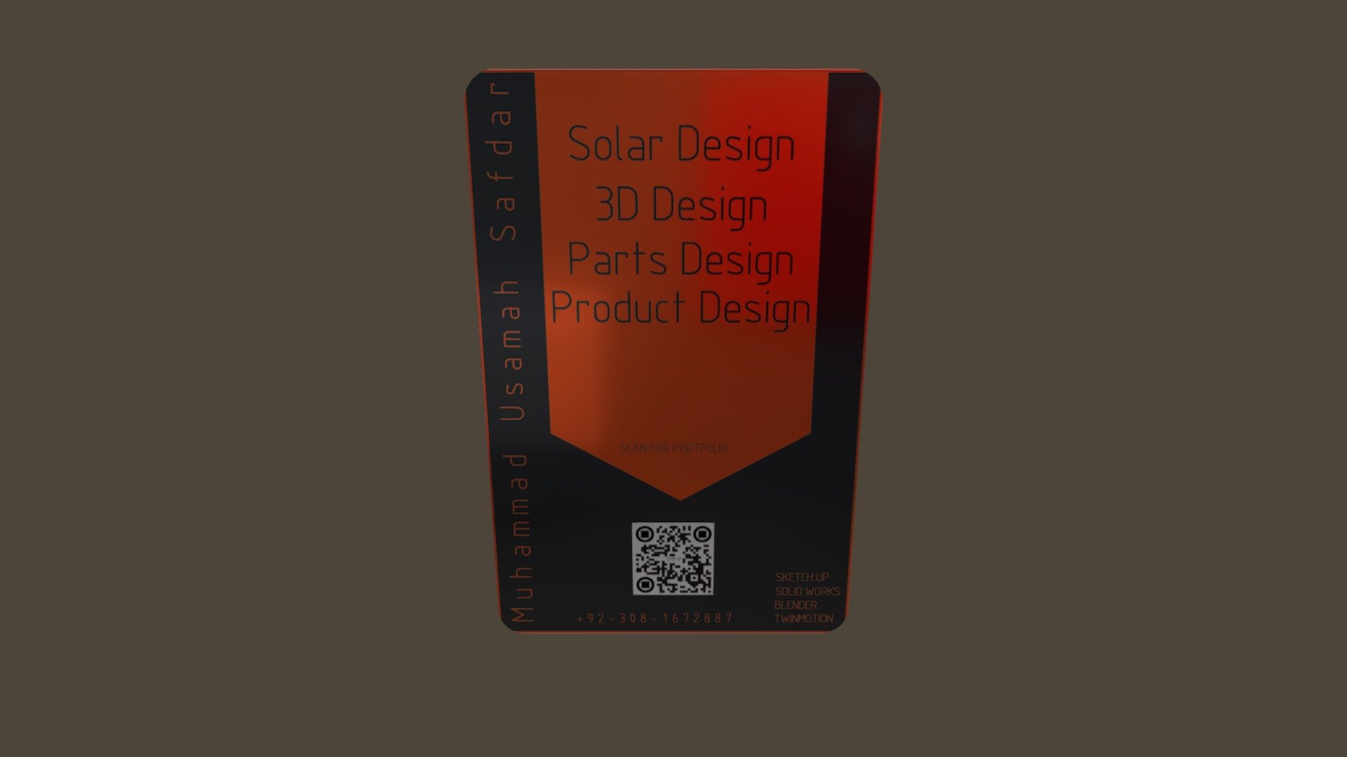 My Portfolio Card - Download Free 3D model by m.usamahsafdar [ab26881 ...