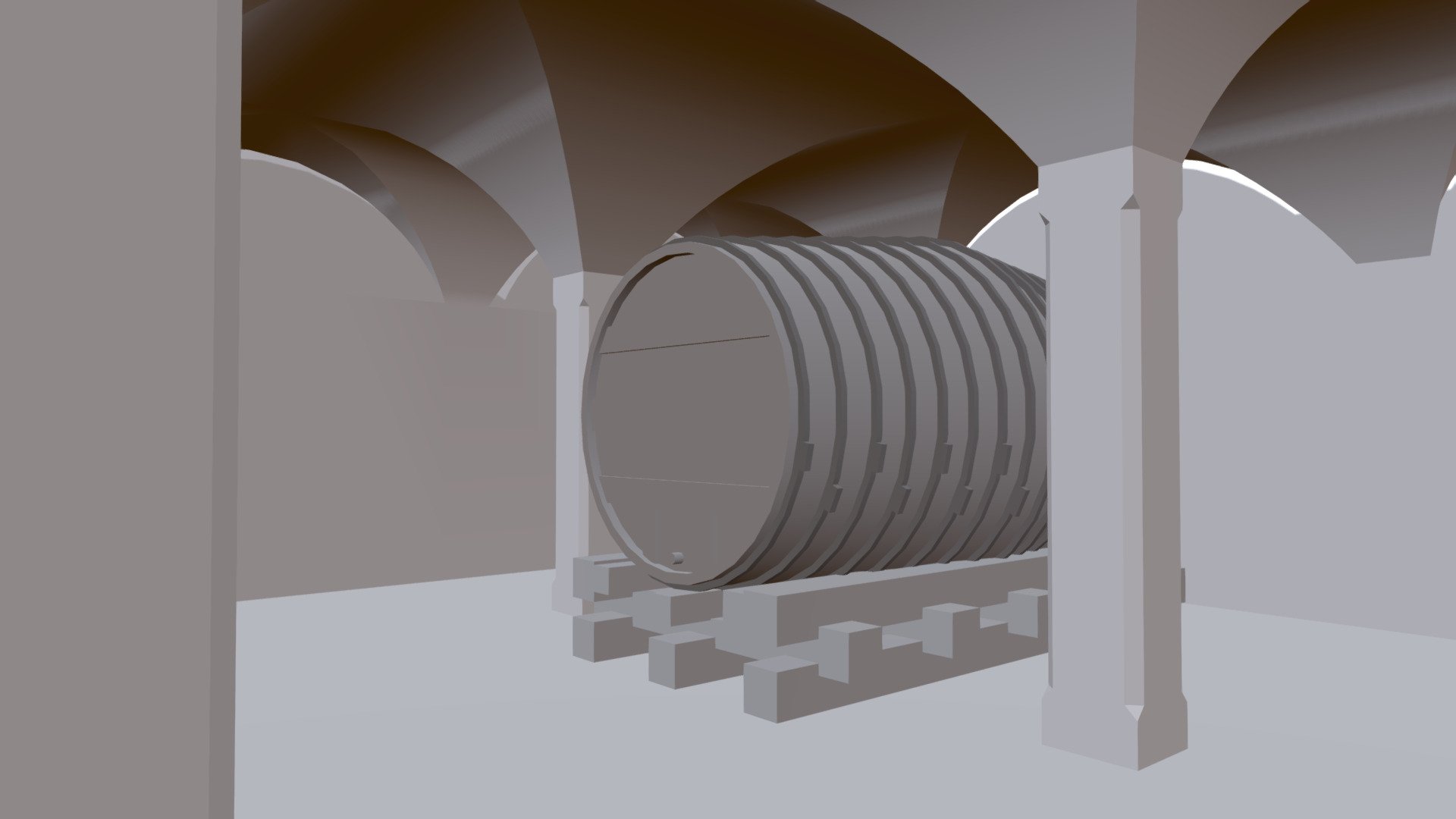 Schloss Weikersheim, UG, Speisegewölbe mit Fass - 3D model by ...