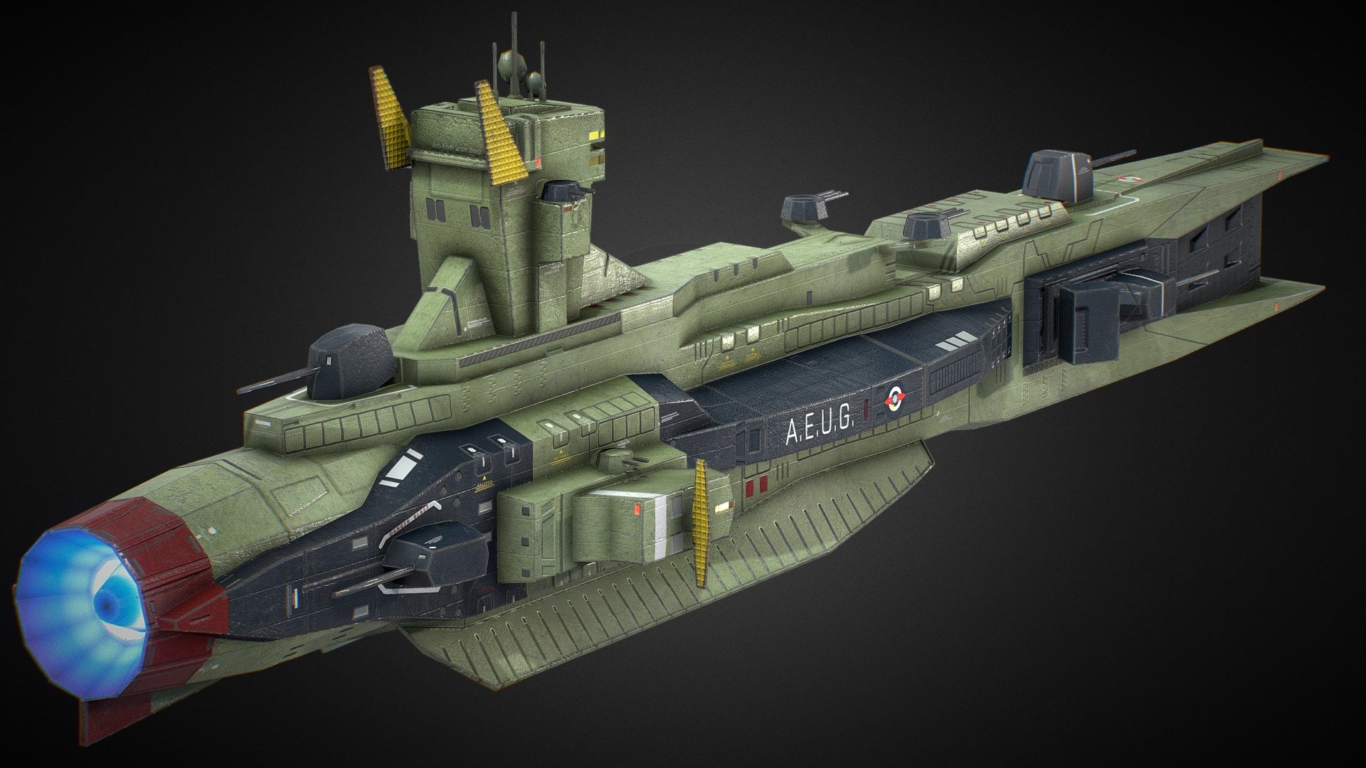 EFF Salamis Class SpaceCruiser AEUG - 3D model by One Year War Mod ...