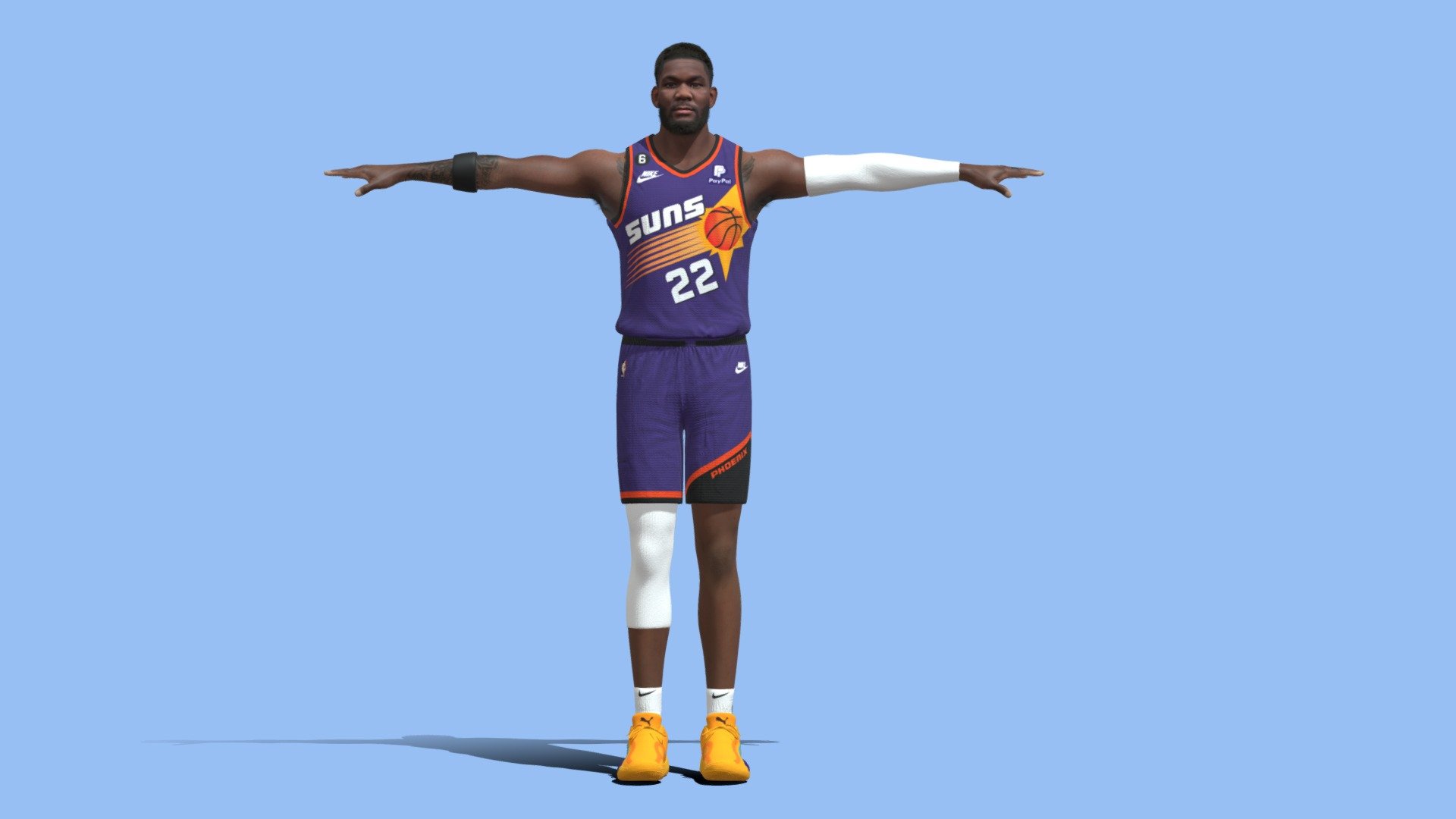 T-Pose rigged Deandre Ayton Phoenix Suns NBA - 3D model by 3dpassion ...