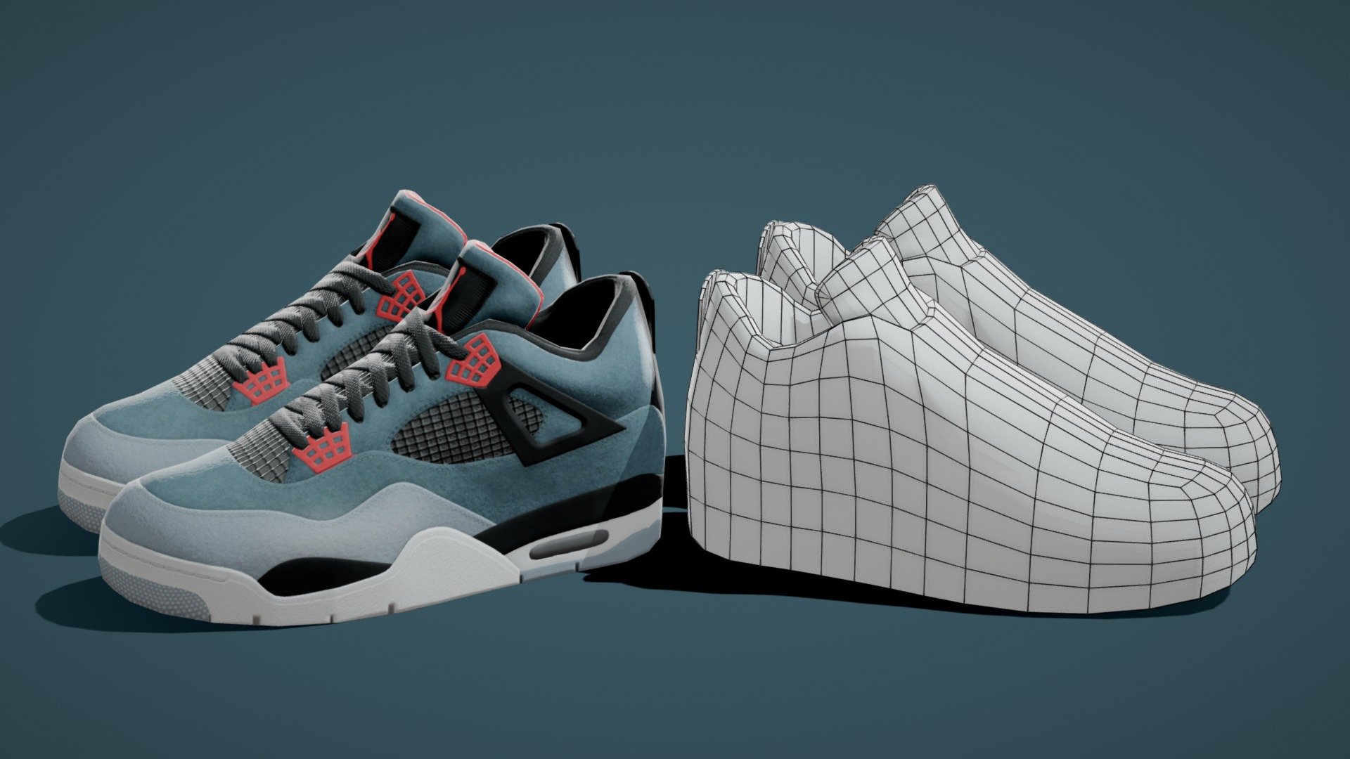 Air Jordan 4 Lowpoly - 01 - Buy Royalty Free 3D model by 5th Dimension ...