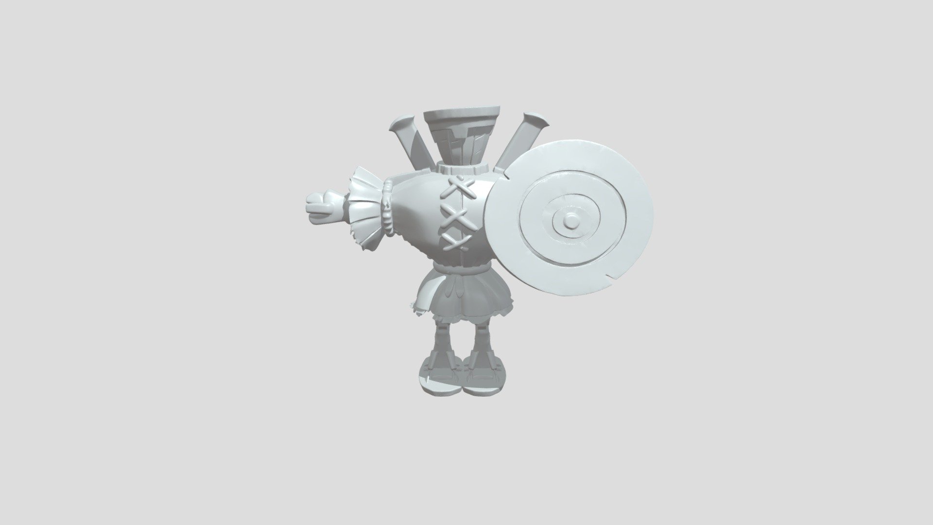 Straw figure with shield and tools - 3D model by nurnasyrdyn [ab40813 ...