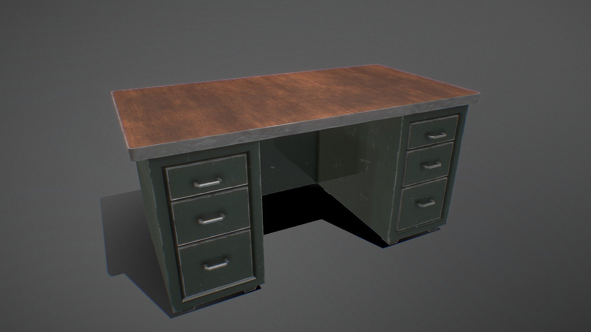 Military office desk 3D Low-poly 3D model - Buy Royalty Free 3D model ...