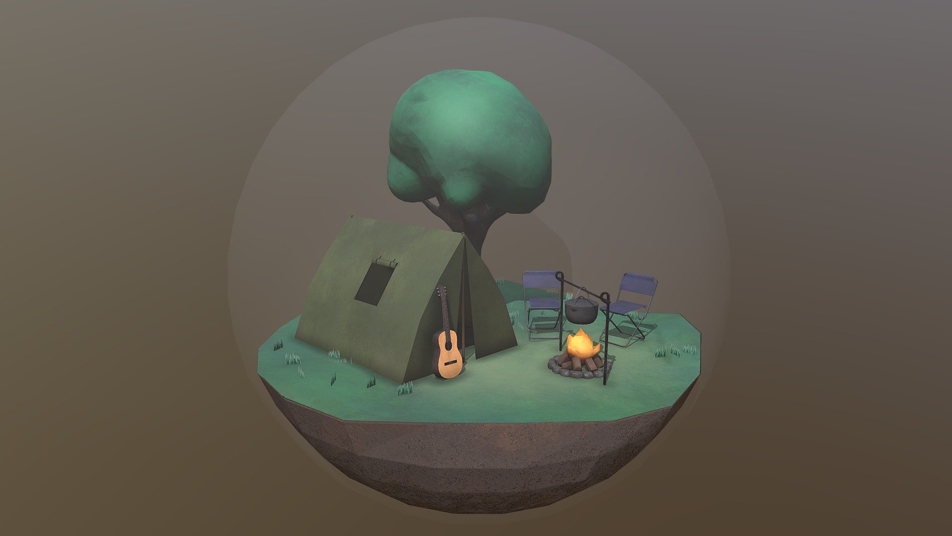 Camping - 3D model by Karmellime [ab46aa6] - Sketchfab