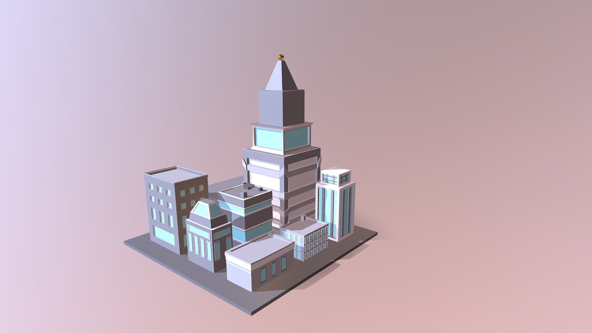Mini City - 3D model by casselblack [ab46b3e] - Sketchfab