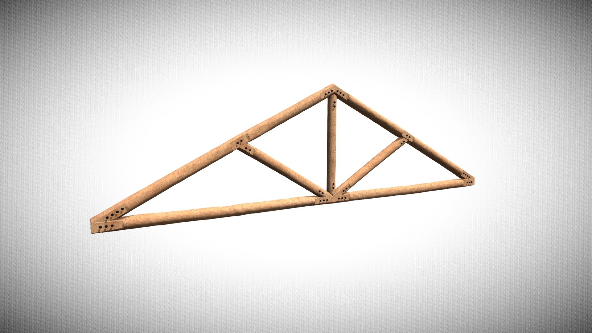 Round Timber Gable Truss - Download Free 3D model by WholeTrees ...