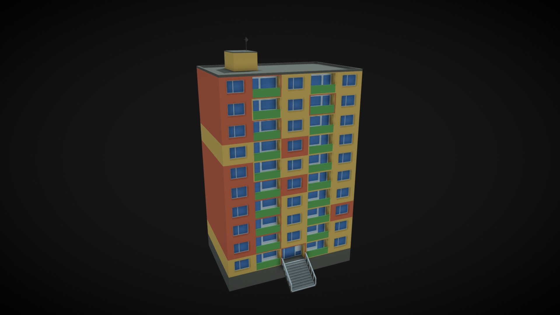 Panelák (communist era prefab building) - Download Free 3D model by ...