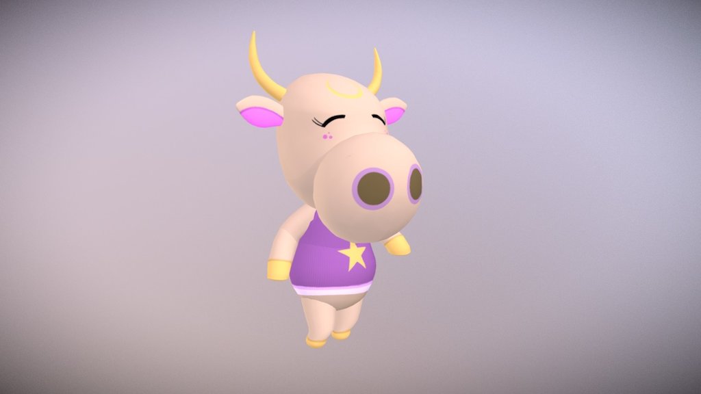 Animal crossing, Little Cow - 3D model by Miss-Fumble [ab5a645] - Sketchfab