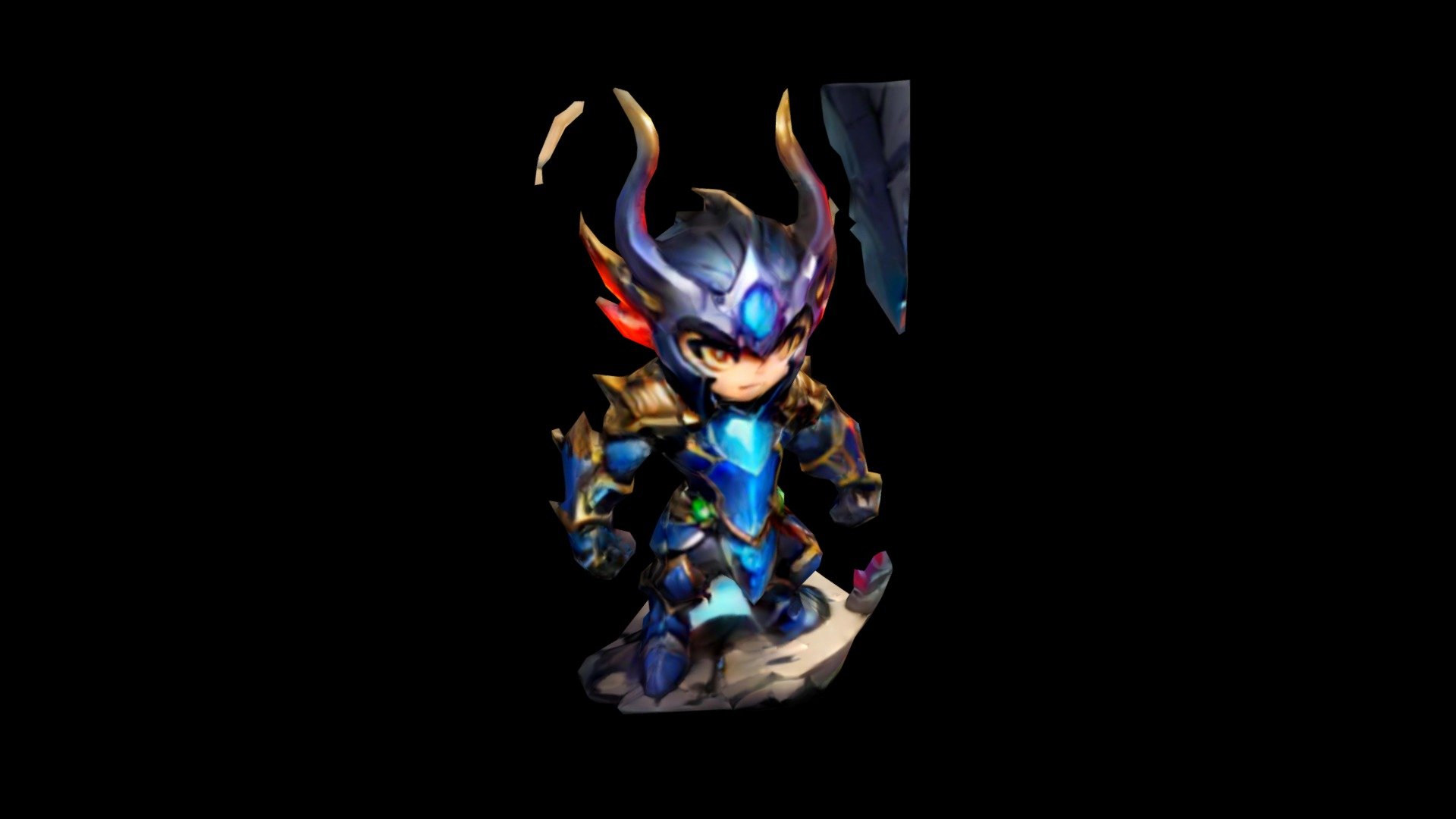 An anime-style character in heavy battle armor s - Download Free 3D ...
